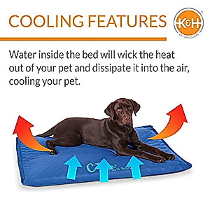 K&H Pet Products Coolin' Comfort Bed Orthopedic Dog Cooling Mat Blue Large 32 X 44 Inches