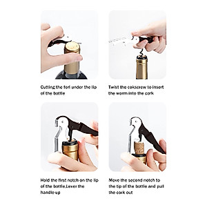 24 Packs Wine Opener,Beer or Wine Corkscrew Bulk Opener Wine Keys Serrated Foil Cutter,three-in-one Stainless Waiters Corkscrew,for Picnic, party, family,Restaurants(Black)