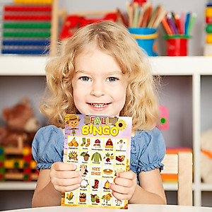 Fall Bingo Game for Kids 24 Players Happy Harvest Thanksgiving Party Game Supply