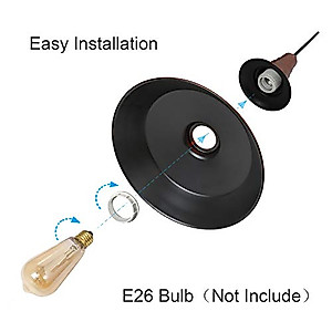 LNC Pendant Lighting for Kitchen Island Farmhouse Bran Hanging Fixtures with Rustic Finish Fit in Bedroom, Foyer, Hallway, 10.2”W*7”H, A0190702, Brown