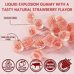 Sugar-Free Hydrolyzed Collagen Peptide Filled Gummies,Extra Strength 1500mg Protein Type I,II,III,V,X with 5000mcg Biotin Vitamin C A E D3 B6 B12 for Immune Digestion Skin Hair Nails Energy Bone Joint