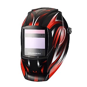 WELDSAMURAI Welding Helmet Auto Darkening, Large Viewing Screen True Color Welding Hood with 4 Arc Sensor, Wide Shade 4/5-8/9-13 for TIG MIG Arc Weld Grinding Welder Mask
