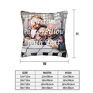 Custom Design Photos or Text Throw Pillowcase, Personalized Photo Pillow, Love Photo Throw Pillow, Wedding Keepsake Throw Pillow 12"X12"