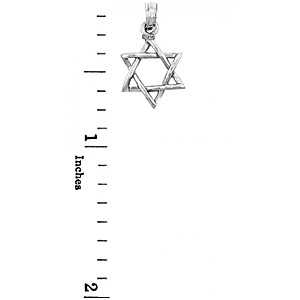 14k White Gold Jewish Star of David Pendant