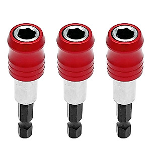 Saipe 3pcs 1/4” Hex Shank Magnetic Screwdriver Bits Holder Quick Release Drill Bit Extension Bar Chuck Adapter Quick Change Socket Screw Driver Drill Bit for Hand-held Drivers or Power Drill, 60mm