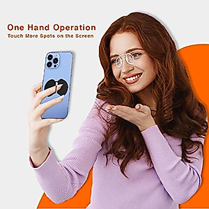 Cell Phone Ring Holder with Armless Reading Glasses | 360° Rotating Crystal Finger Ring for All Smartphones | 2.0 Diopters (Crystal, 2.5, diopters)