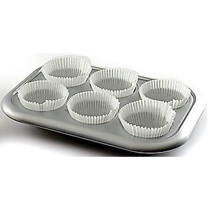 100 Jumbo Cupcake Muffin Liners 2 1/4" X 1 7/8" | Large Tall White Fluted Baking Cups Cupcake Liners