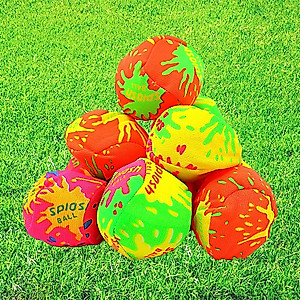 4E's Novelty 12 Pack - 2" Water Bomb Splash Balls - Mini Water Absorbent Ball - Kids Pool Toys, Outdoor Water Activities for Kids, Pool Beach Party Favors. Water Fight Games