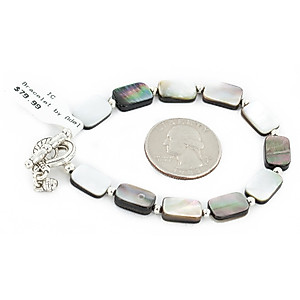 $80 Tag Certified Authentic Navajo Natural Abelone Native American Bracelet 12884-3 Made by Loma Siiva