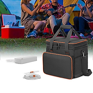 Trunab Double-Layer Carrying Case Compatible with Jackery Portable Power Station Explorer 1000, Battery Case with Waterproof Bottom and Upper Compartment for Charging Accessories