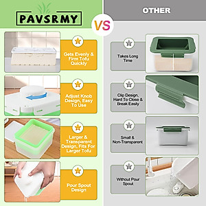 Pavsrmy Tofu Press, Upgrade Adjustable Tofu Press Dishwasher Safe, Large Vegan Tofu Presser Drainer with Drip Tray, Speed Up Removing Water from Firm/Extra Firm Tofu Without Crack to Improve Taste