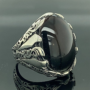 Handmade Ring, Silver Oval Sense Stone Ring, Color Changing Ring, Color by Temperature Mood Charm, 925k Sterling Silver Ring