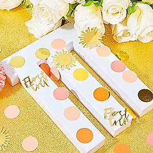 300 Pcs Boho Sun Confetti First Trip Around the Sun Birthday Decorations Muted Confetti First Trip Paper Confetti Sunshine Party Decorations Baby Shower Hippie Groovy Party Wedding Table Decors