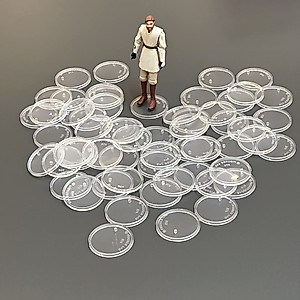 FIGURESLAB 60Pcs 37.5mm wide Round Clear Action Figure Display Stands Fit for 3.75” MODERN Star Wars / MODERN Gi Joe / Marvel Legends Figure toy