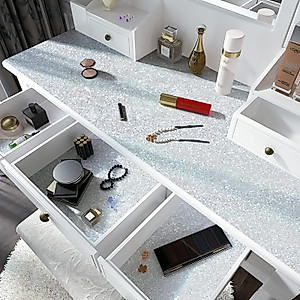 Kitico Glitter Silver Wallpaper Silver Contact Paper Silver Creative Covering Peel and Stick Wallpaper Removable Self Adhesive Paper DIY Vinyl Roll 17.7"x78.7"