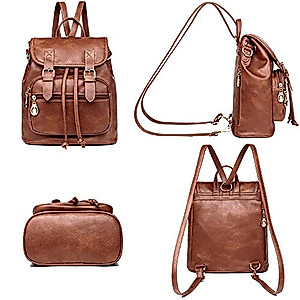Women Mini Backpack Purse Small Cute Retro Leather Daypacks Convertible Casual Shoulder Bag