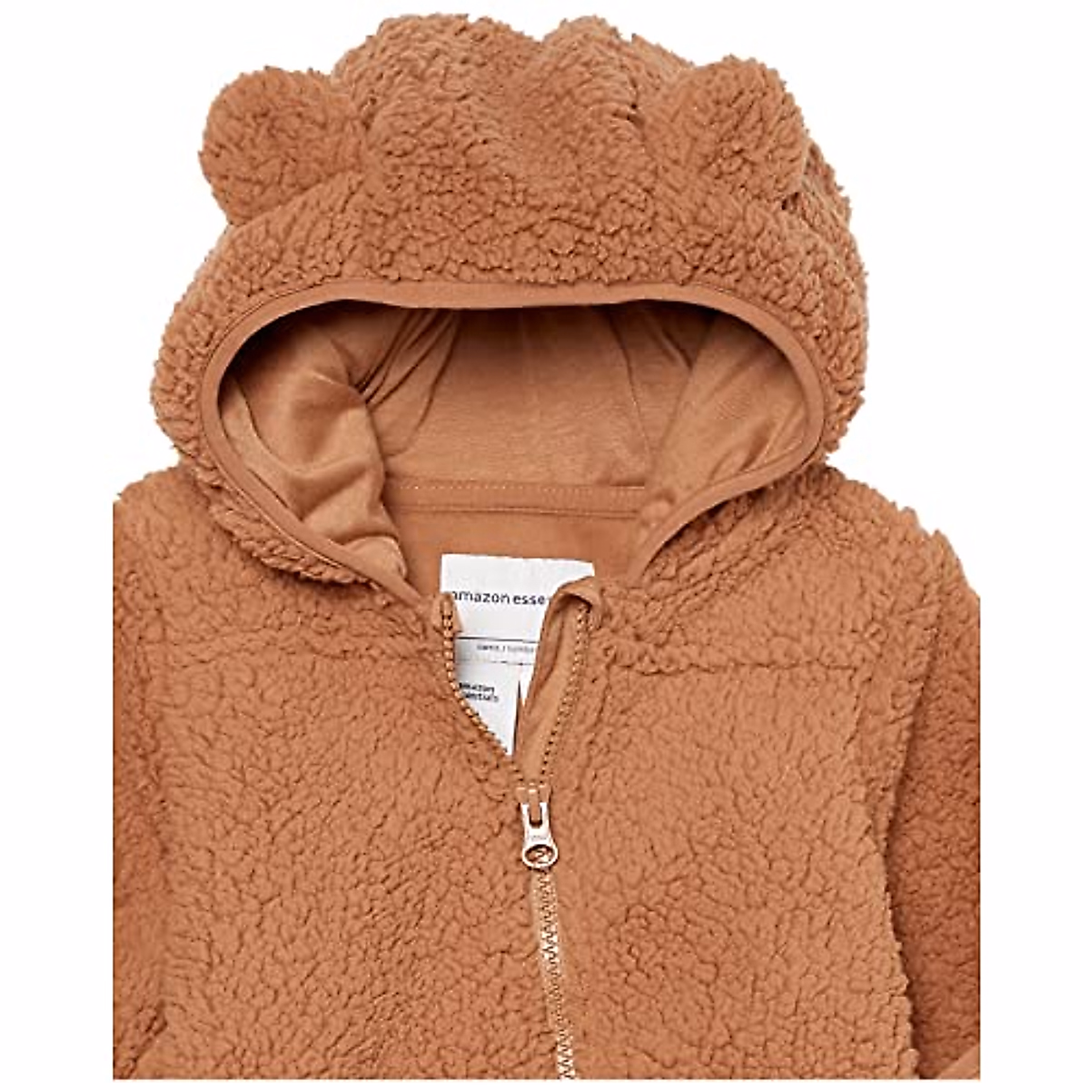 Amazon Essentials Unisex Babies' Sherpa Fleece Bunting Suit, Light Caramel, 12 Months
