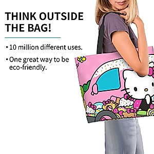 NDZHZEO Anime Tote Bag for Women and Girls Cute Shopping Bag Kawaii Shoulder Bag Fashion Handbags Gym Bag Purses