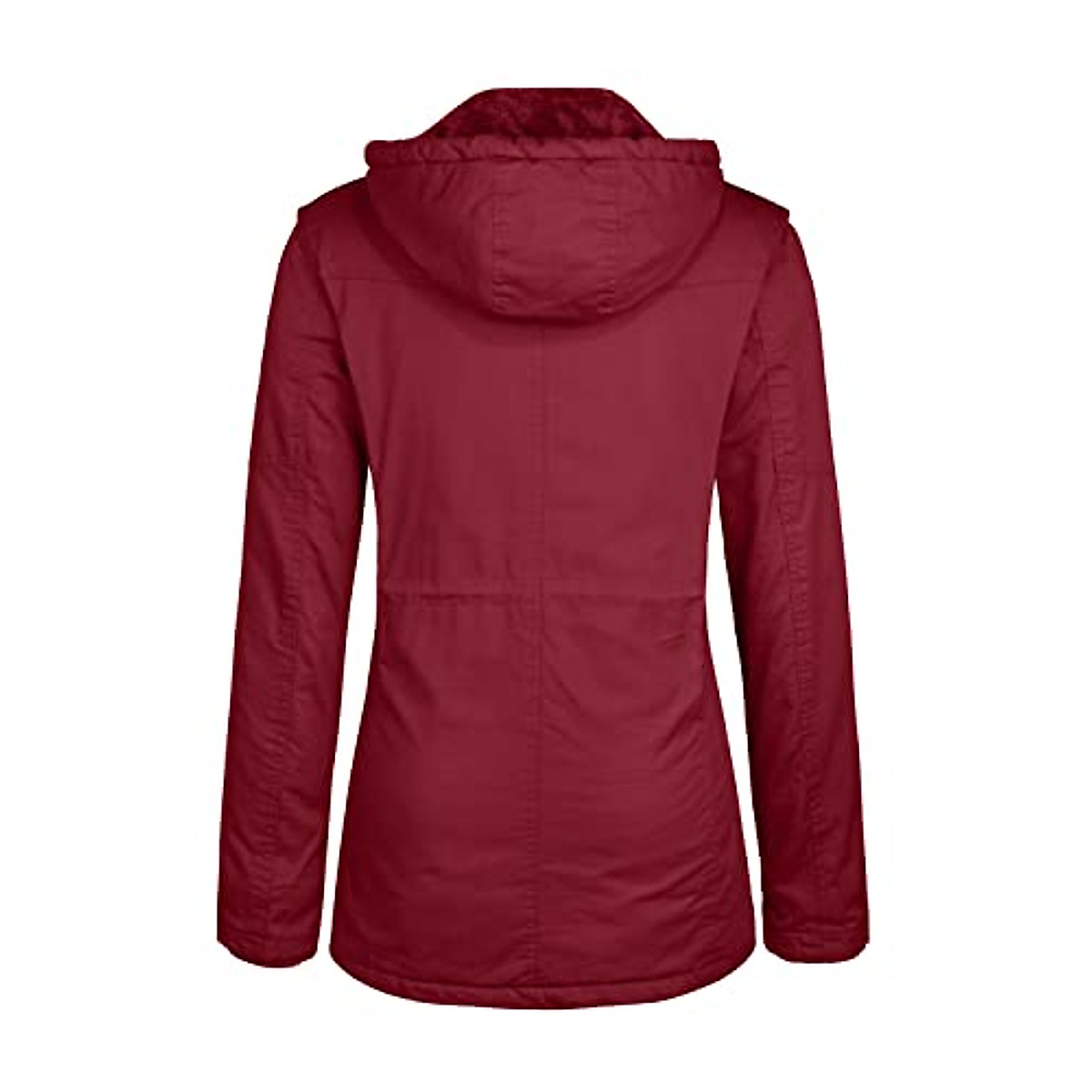 wantdo Women's Sherpa Lined Coat Vintage Warm Winter Parka Coat Overcoat Wine XL