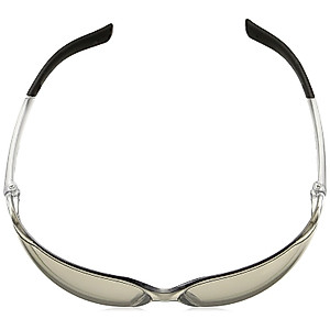 Crews BK219 BearKat Polycarbonate Indoor/Outdoor Clear Mirror Lens Safety Glasses with Non-Slip Hybrid Black Temple Sleeve, Small, 1 Pair