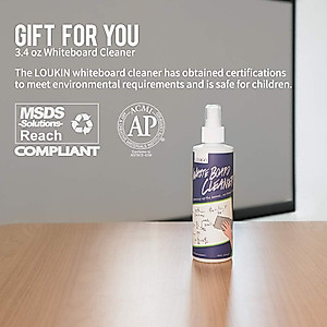 LOUKIN Magnetic Dry Erase Eraser, Whiteboard Eraser, Glass Board Eraser(Gray), Free 3.4 oz Whiteboard Cleaner Included, for Classroom, Home and Office Use