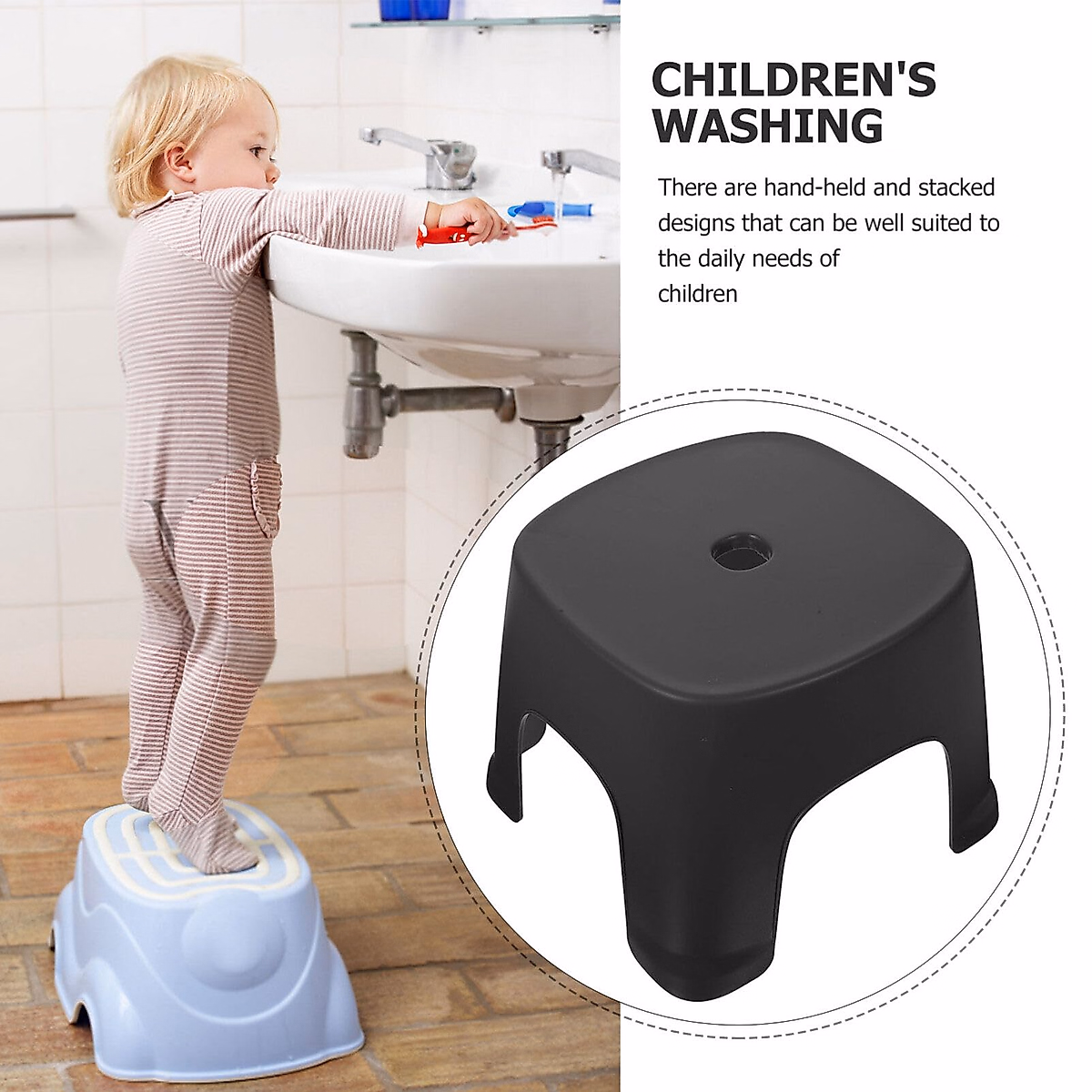Holibanna Toilet Stepping Foot Potty Training Toddler Stool Plastic Bathroom Sink Stool Shoe Changing Stool Milking Fishing Stool for Home