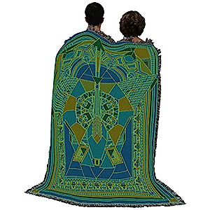 Pure Country Weavers Frank Lloyd Wright Imperial Peacock Blanket - Mission Prairie School Style - Gift Tapestry Throw Woven from Cotton - Made in The USA (72x54)