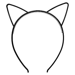 JGCWorker Black Cat Ears Headband for Women Girls, Halloween Cosplay Cat Costume Thick Plastic Wire Ears Headbands Hair Accessories for Adult Kids