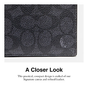 Coach Coin Wallet, Charcoal/Black