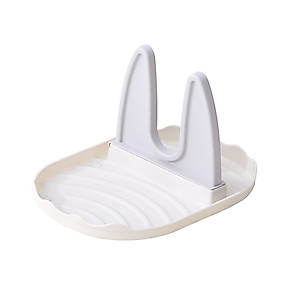 HEVIRGO Pot Cover Rack Water Draining Pot Lid Holder Holding Kitchen Supplies White Grey