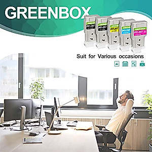 GREENBOX Compatible Ink Cartridges Replacement for Canon PFI-207 PFI-207MBK PFI-207BK PFI-207C PFI-207M PFI-207Y 8789B001 8788B0011 8790B001 8792B001 8791B001 for IPF 680 Printer (300ML, High-Yield)