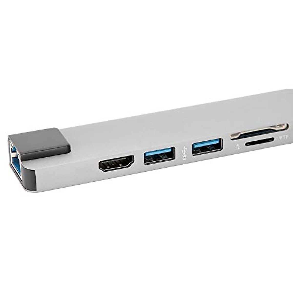 HUB Multifunction USB 3.0 Type‑C HDMI RJ45 Display Adapter Gray Compatible with OS X/Windows for Office and Entertainment
