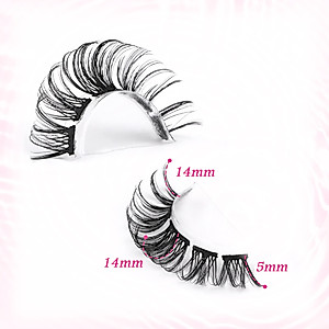 Natural Lash Clusters D Curl False Eyelashes 14mm Wispy Individual Lashes Extensions DIY Mink Lashes Multipack by calphdiar