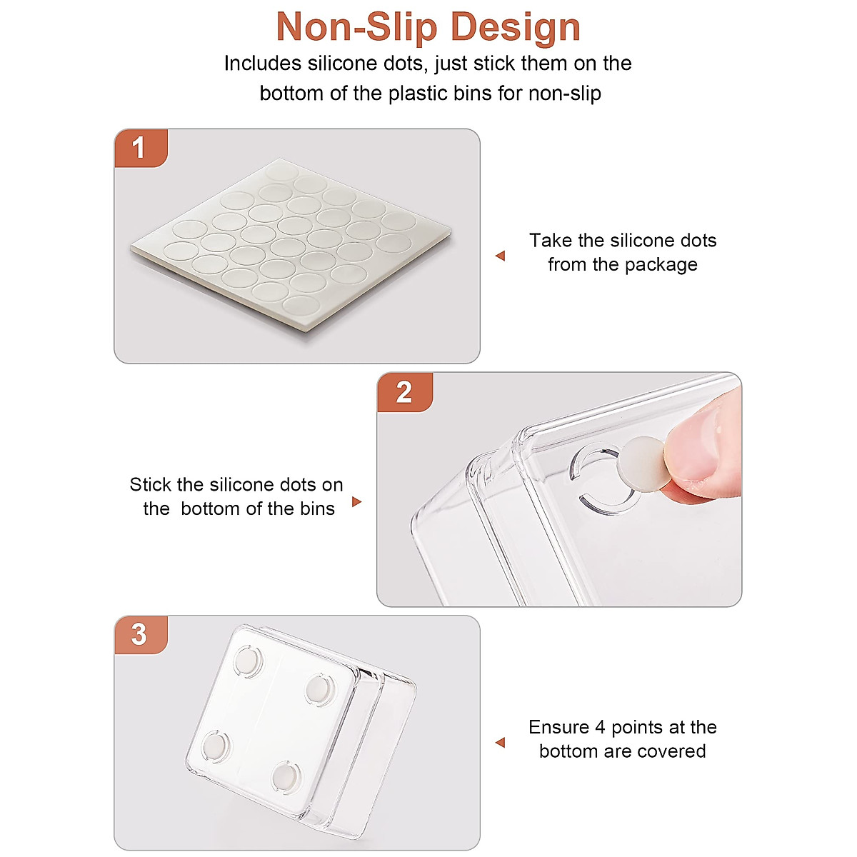 SMARTAKE 22-Piece Drawer Organizer with Non-Slip Silicone Pads, 4-Size Clear Desk Drawer Organizer Trays Storage Tray for Makeup, Jewelries, Utensils in Bedroom Dresser, Office and Kitchen, Clear