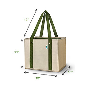 4cleanliving Reusable Shopping Bag Boxes | Set of 3 Reusable Grocery Totes | Premium Foldable Washable Sturdy Heavy Duty | Environment-Friendly | BONUS 2 Mesh Produce Bags