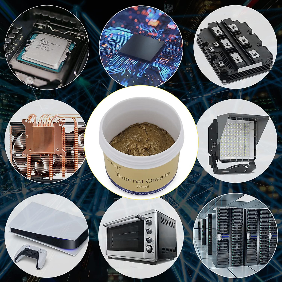 GENNEL G106 100Grams Gold Thermal Paste, Heatsink Paste, Thermal Conductive Compound Grease for GPU CPU Processor LED IC Chipset PS4 Xbox High Performance