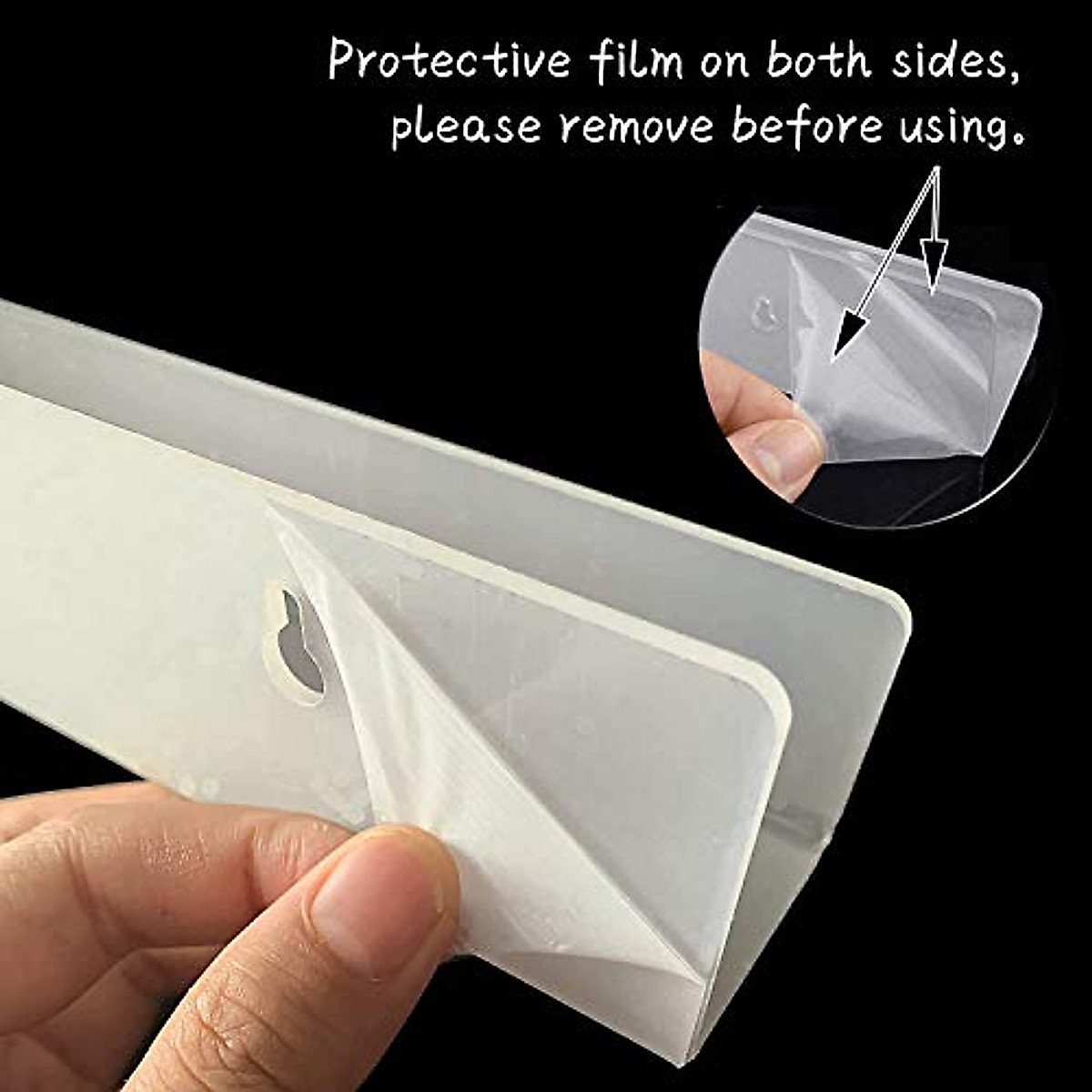 Saliens 6 Pack 12 inch Clear Vinyl Record Shelf Wall Mount with Protective Films, Acrylic Floating Shelves Wall Mount, Invisible Spice Rack, Album Modern Picture Ledge Display