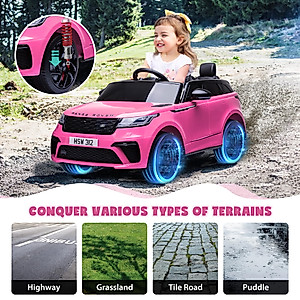 Licensed Land Rover VELAR Electric Car for Kids by TOBBI,12V 7AH Ride On Toy for Kids Ages 3-8,Kids Ride On Car w/Remote Control/Music/Safety Belt,Double Doors