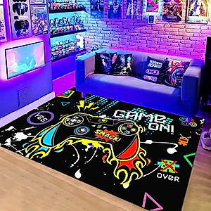 Game Controller Gaming Gamepad Modern Area Rugs Non-Slip Gaming Rug Boys Rugs Gamer Carpets Floor Mat Throw Rugs Doormats Gamer Room Decor Home Decor for Living Room Bedroom