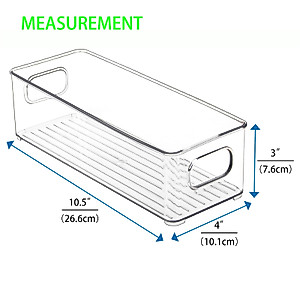 Tiawudi Plastic Storage Bins, Stackable Organizer Bins, Ideal Closet Organizer, Pantry Organization, Home Organization, Fridge Organizer, Cabinet Organizer, 8 Pack, Small