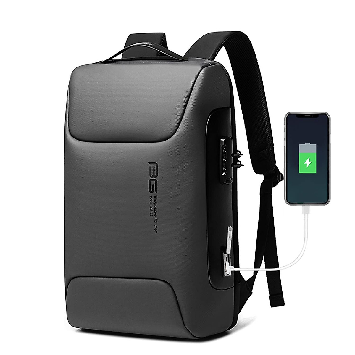 NYF3UFA Travel Laptop Backpack, Business Anti Theft Slim Durable Laptops Backpack with USB Charging Port, 15.6 Inch Notebook(Black)