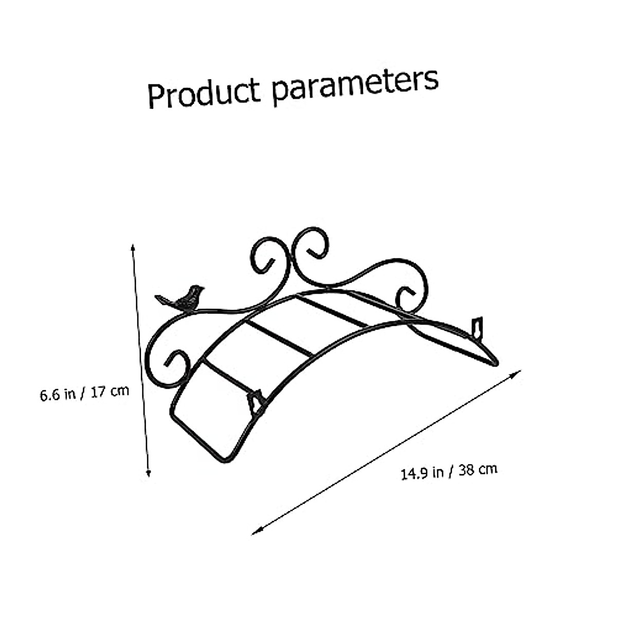 JEWEDECO Hose Wrought Iron Frame Garden Hose Hanging Hook Hose Holder Decorative Garden Hose Storage Outdoor Hose Garden Hose Reels for Outside Water Hose Hanger Wall Water Pipe Bracket