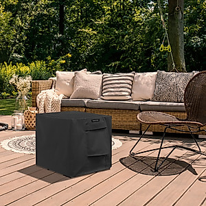 KHOMO GEAR Heavy Duty Outdoor Furniture Cover - Waterproof Square & Rectangular Covers with Air Vents - for Ottoman, Tables, Coffee Side Tables and Others