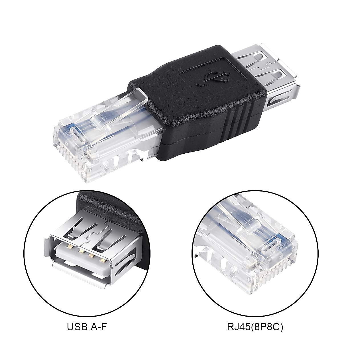 UCEC 1x Type A USB2.0 Female to Ethernet RJ45 Male Plug Adapter Connector