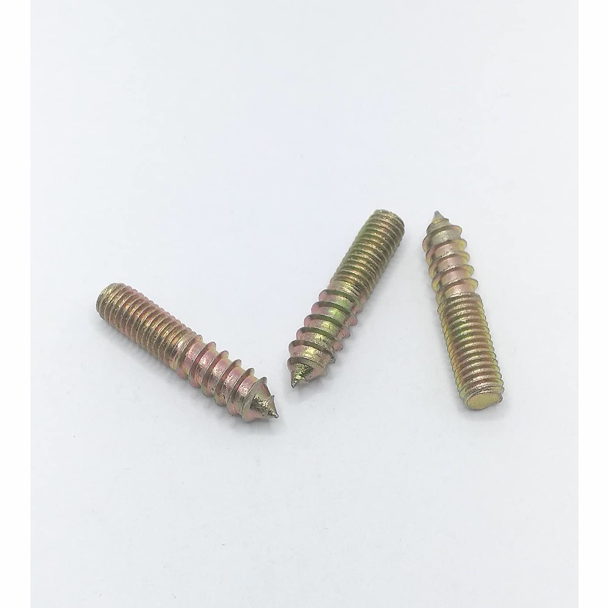 Haozheng Hanger Bolt M8x40 Double Headed Bolt Self-Tapping Screw for Furniture 20Pcs Bronze