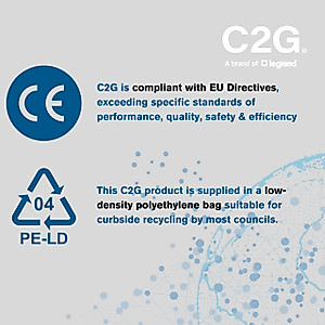 C2G Legrand Ethernet Cable, 4k High Speed HDMI Cable, Black In Wall HDMI Cable, 60 hz HDMI Cable, 4 Foot HDMI Cable, 1 Count, C2G 50608