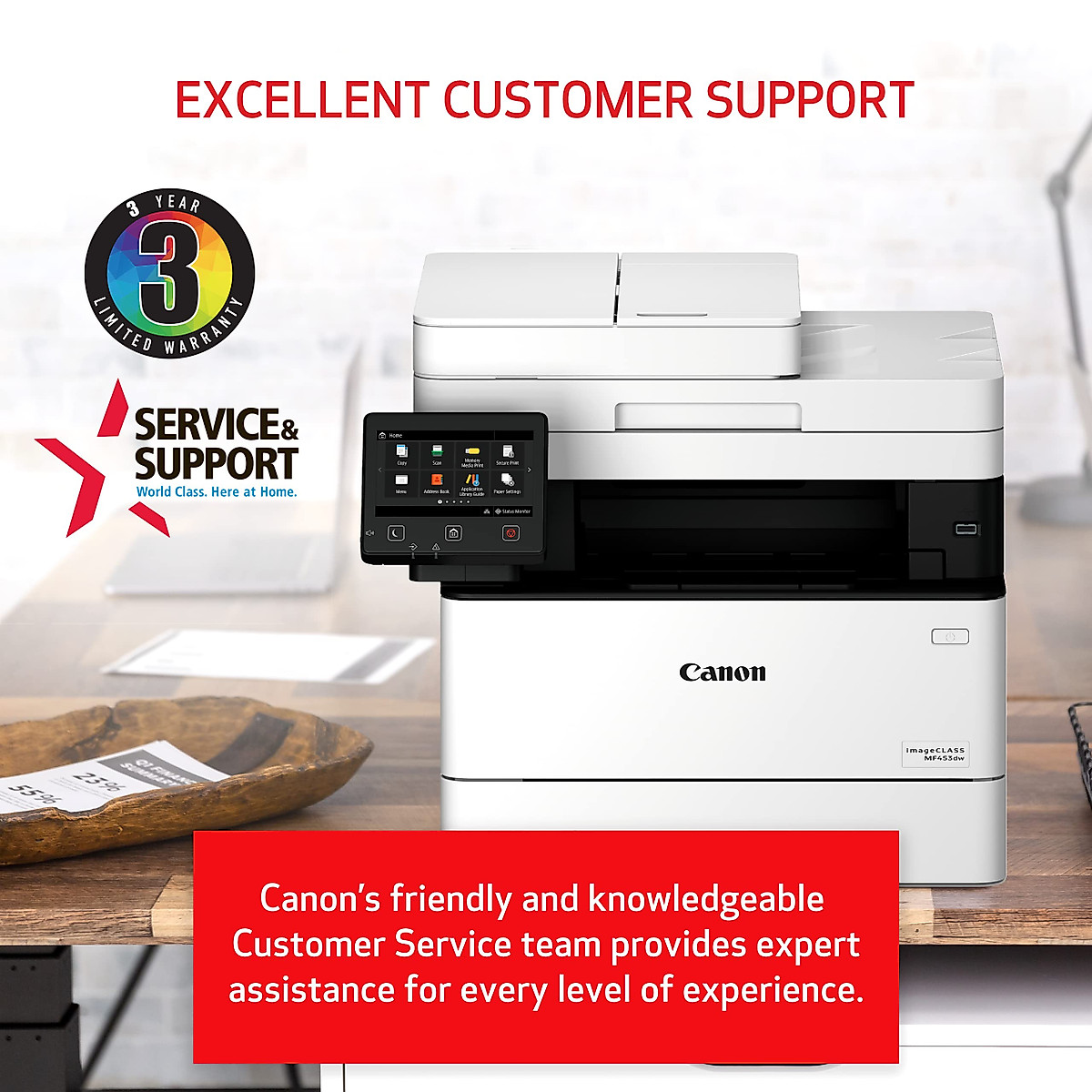 Canon imageCLASS MF453dw All-in-One Wireless Monochrome Laser Printer | Print, Copy, & Scan| | 5" Color Touch LCD | One Pass Duplex Scan