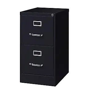 Hirsh Industries Vertical Letter File Cabinet, 2 Letter-Size File Drawers, Black, 15 x 22 x 28.37