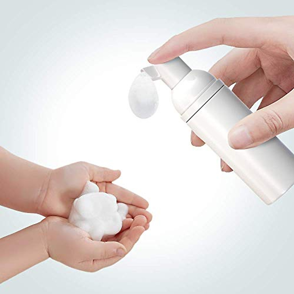 Foam Pump Bottle 2oz BPA Free Foaming Soap Dispenser Bottles for Refillable Travel Hand Soap Foaming, Cleaning, Shampoo, Cosmetics Packaging (16), white