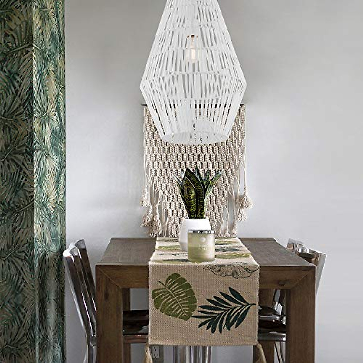 Globe Electric Novogratz x Globe Penelope 1 Pendant Light, White Spun Rope Shade, Cloth Cord 60751